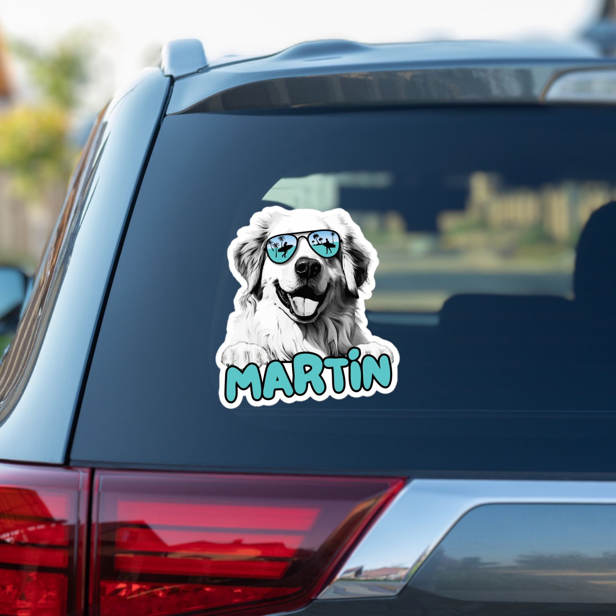 Custom Great Pyrenees Car Window Decal, Peeking Pet Head Face Vinyl ...