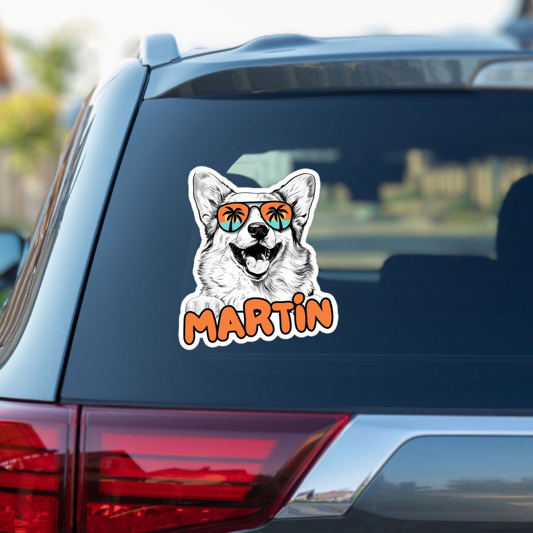 Custom Corgi Car Window Decal, Peeking Corgi Head Vinyl Waterproof ...