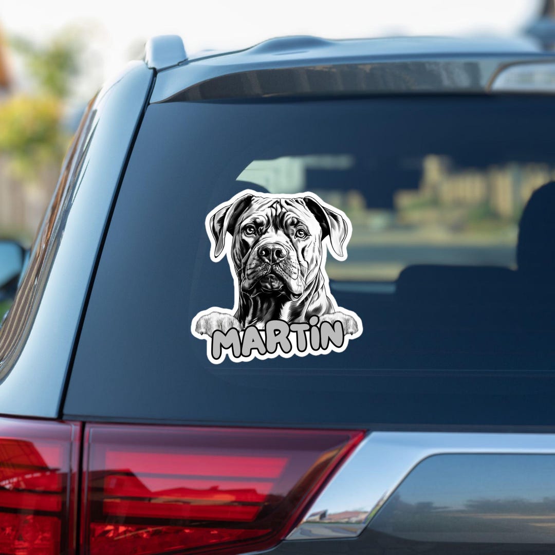 Custom Cane Corso Car Window Decal, Peeking Cane Corso Dog Head Face ...