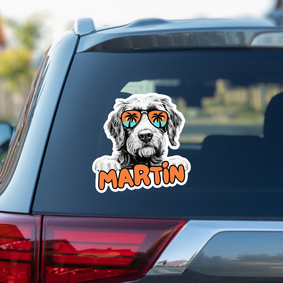 Pudelpointer Car Decal: Peeking Dog With Sunglasses - Waterproof Vinyl Sticker - Etsy