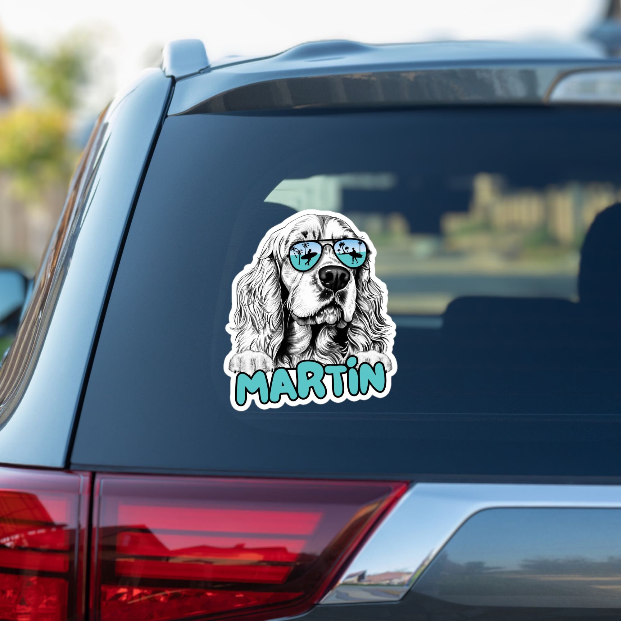 Custom Cocker Spaniel Car Window Decal, Peeking Spaniel Head Face Vinyl ...