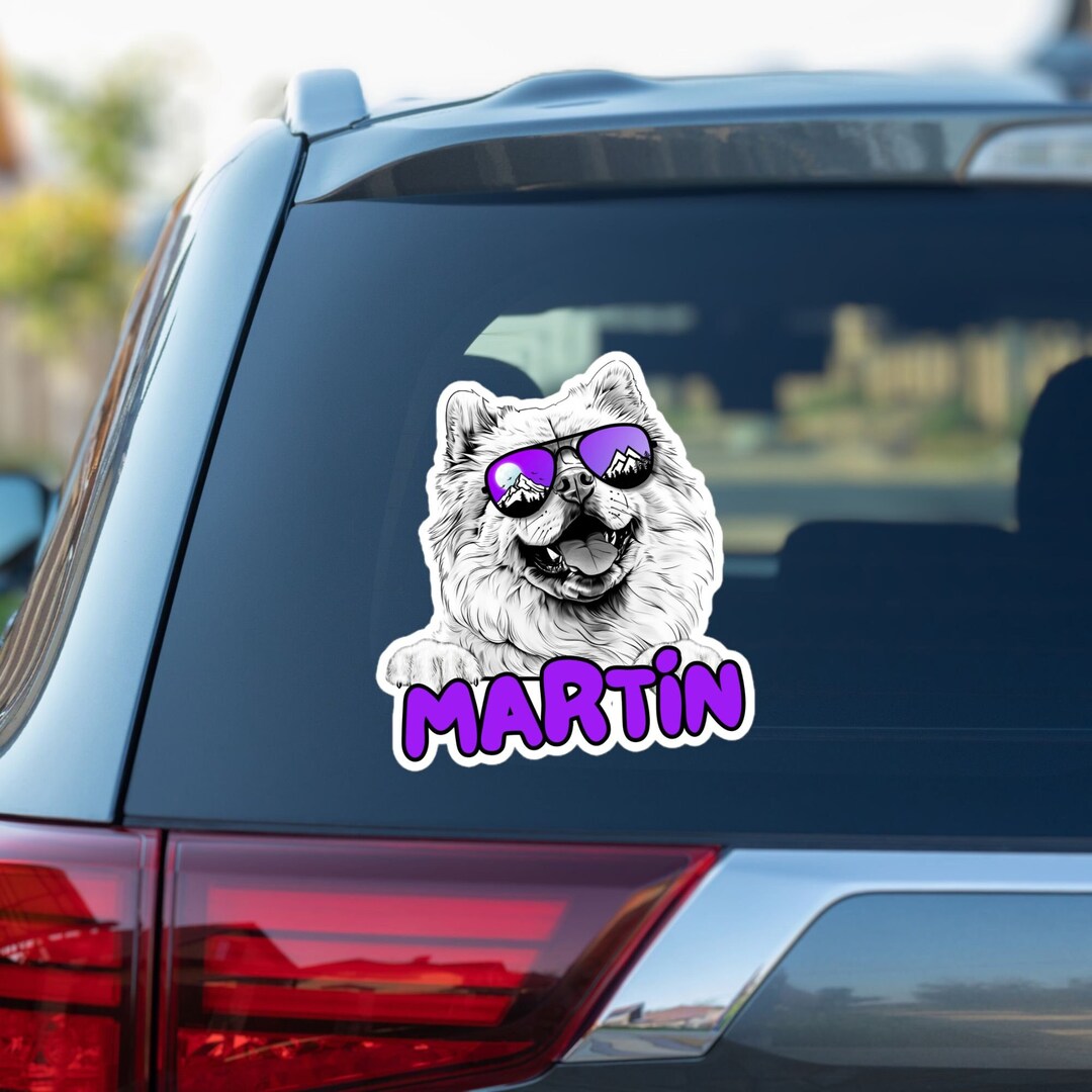 Custom Chow Chow Car Window Decal, Peeking Chow Chow Head Vinyl ...