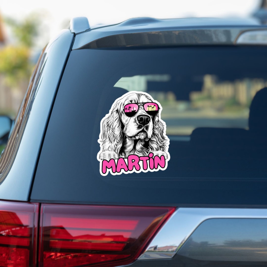 Custom Cocker Spaniel Car Window Decal, Peeking Spaniel Head Face Vinyl ...