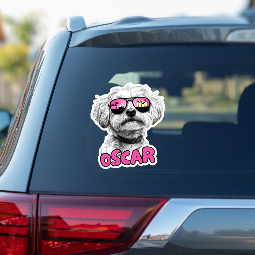 Custom Havanese Car Window Decal, Peeking Havanese Head Face Vinyl ...