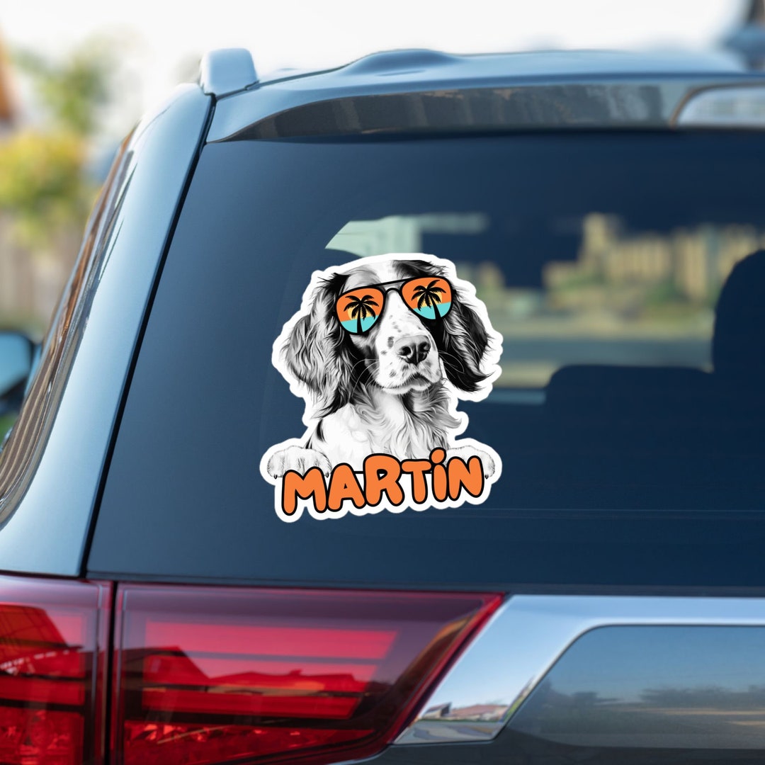Custom Springer Spaniel Car Window Decal, Peeking Pet Head Face Vinyl ...