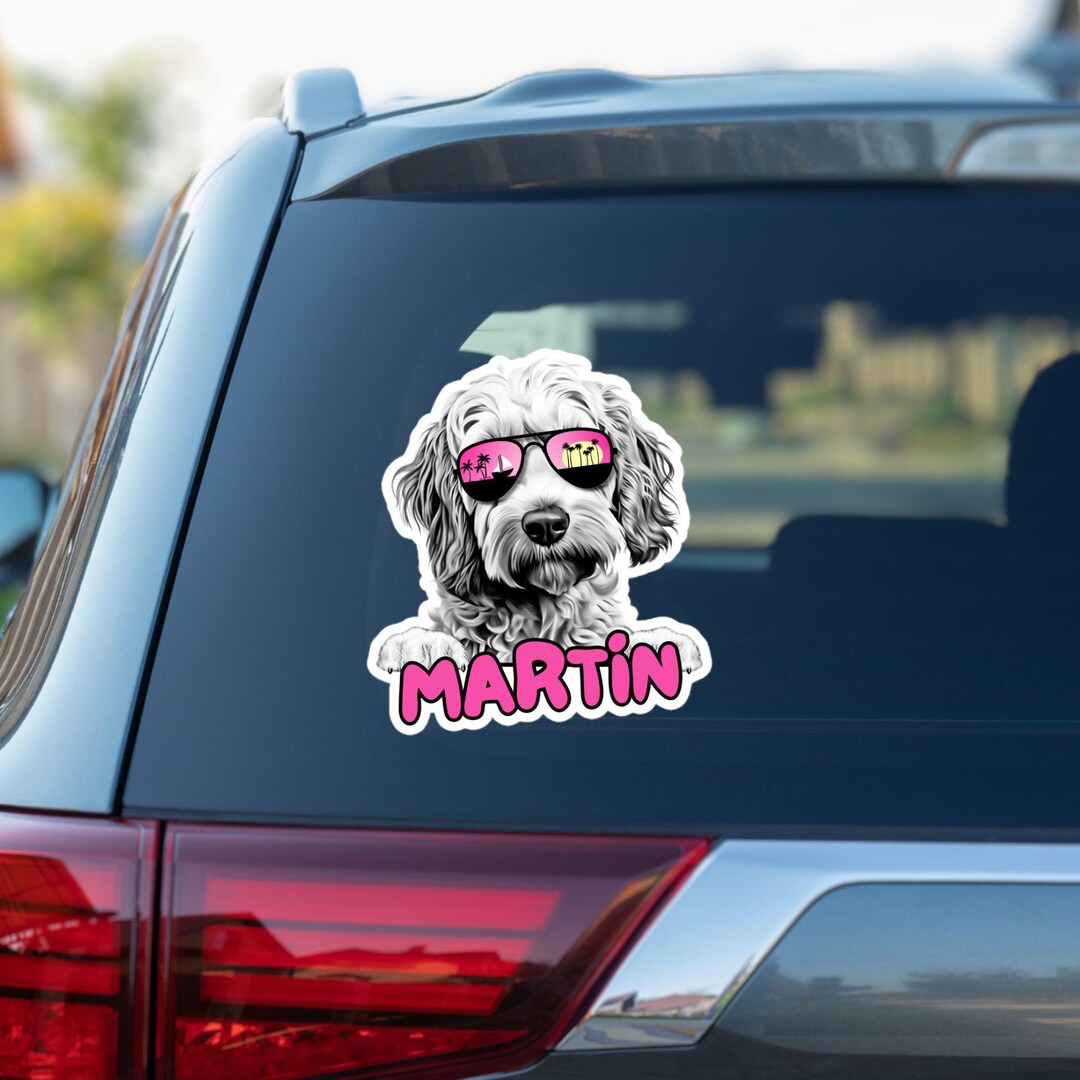 Custom Cockapoo Car Window Decal, Peeking Cockapoo Dog Head Face Vinyl ...
