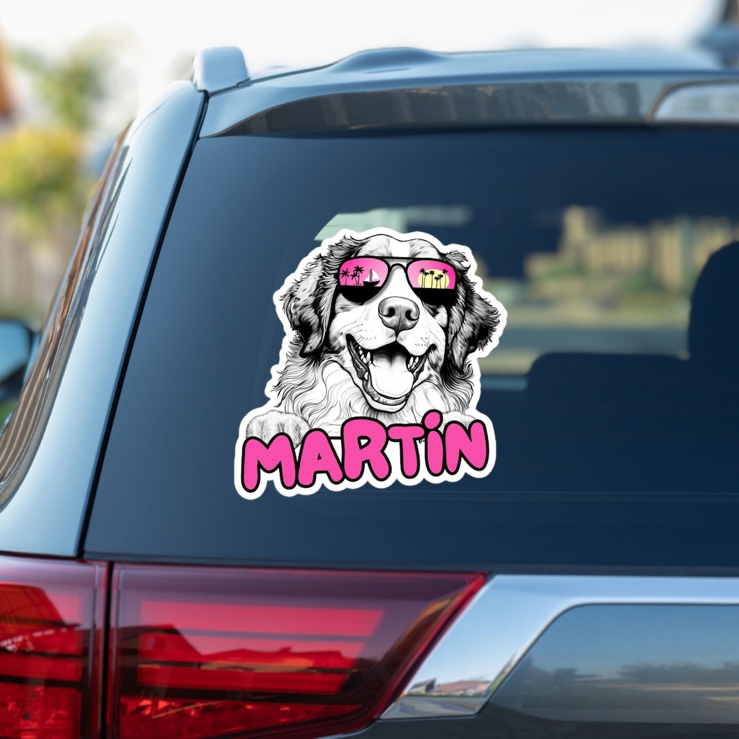 Custom Bernese Mountain Car Window Decal, Peeking Bernie Head Vinyl ...