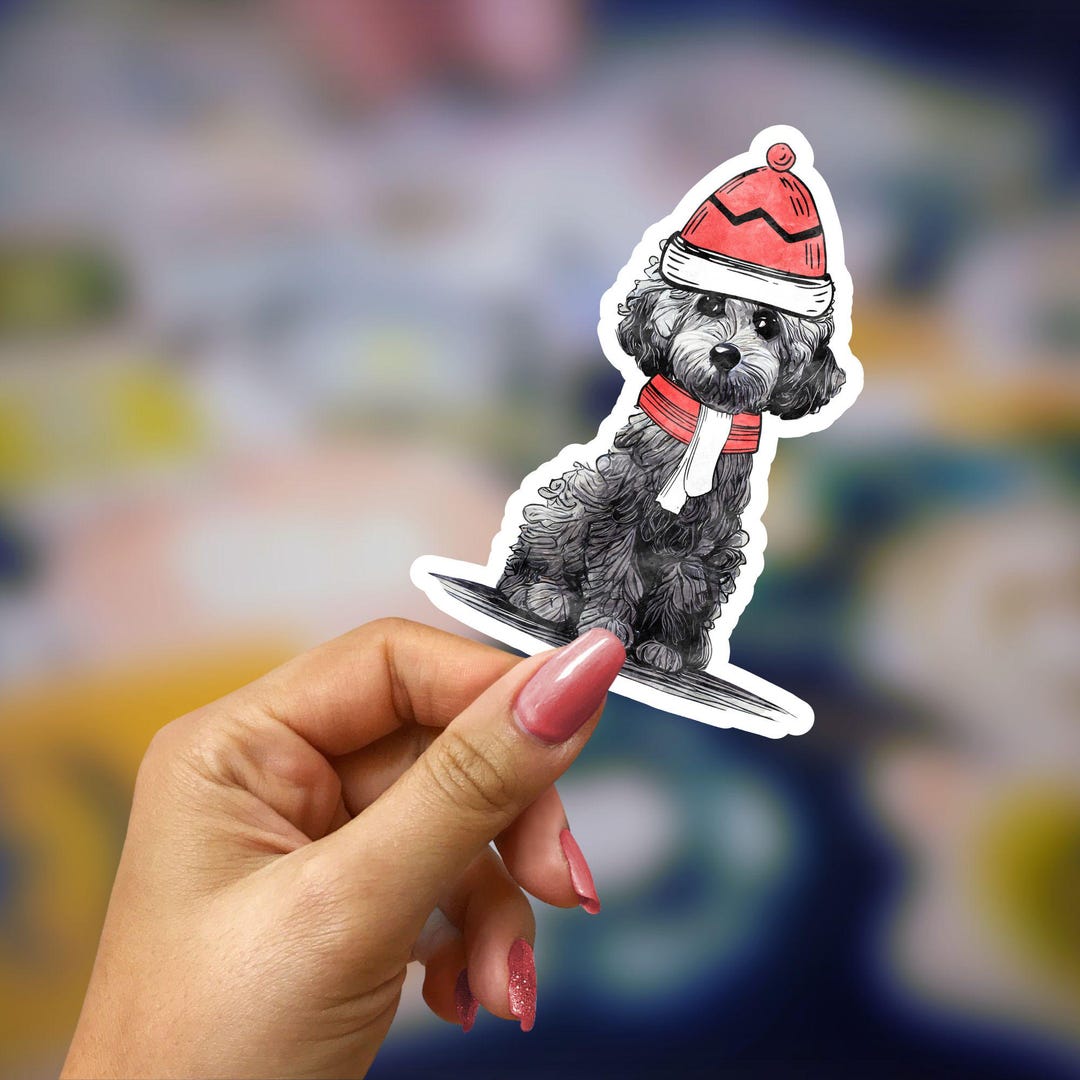 Toy Poodle Sticker, Cute Dog Vinyl Decal, Funny Watercolor Toy Poodle ...