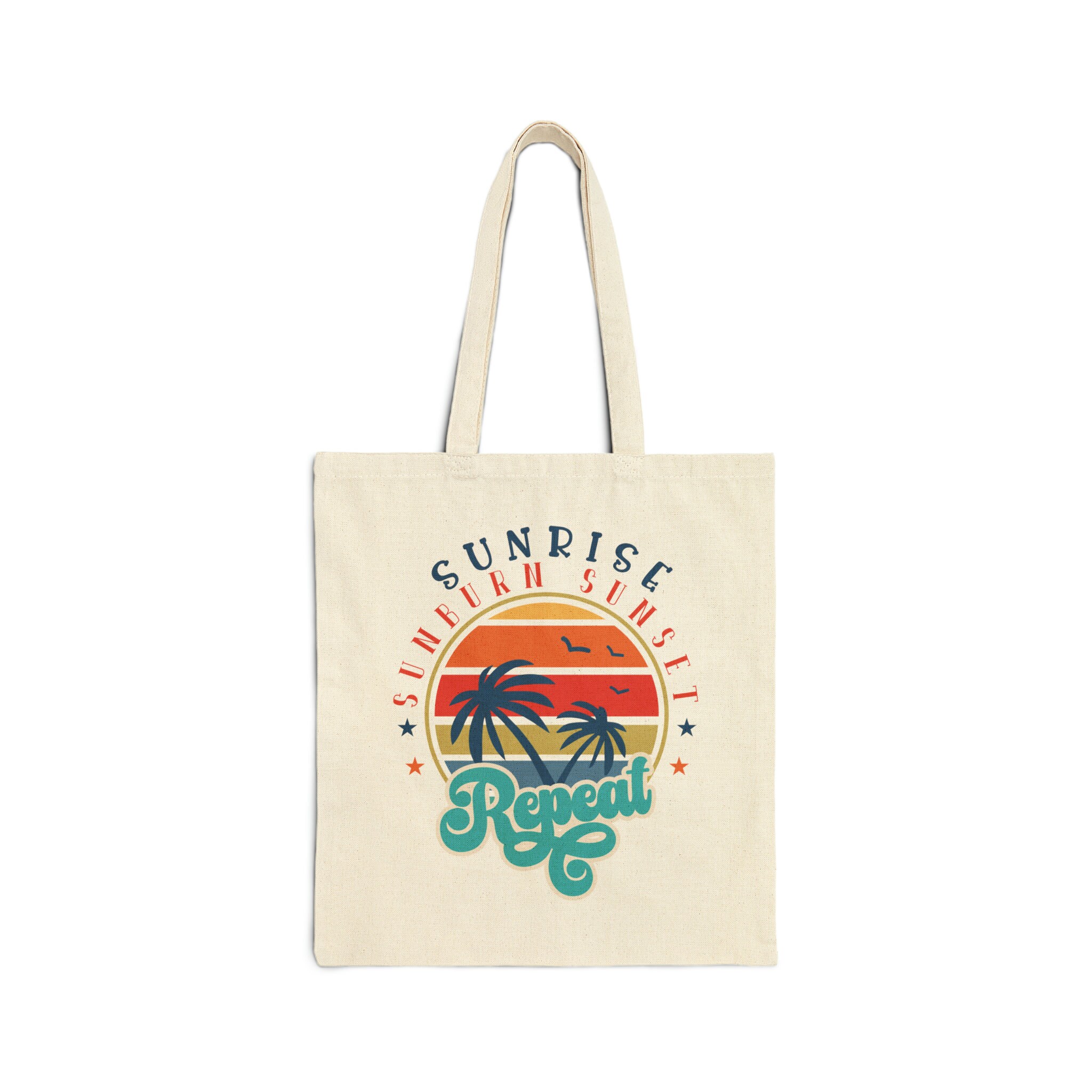 Sunrise Sunburn Sunset Tote Bag Beach Bag Cotton Canvas Tote Bag Double ...