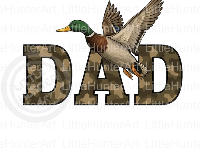 DAD Duck Hunting Png, Camo Dad Sublimation, Mallard Waterfowl Clipart ...
