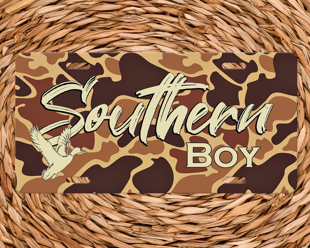 Southern Boy Png, Old School Camo License Plate Png, Camo Hunting Car ...