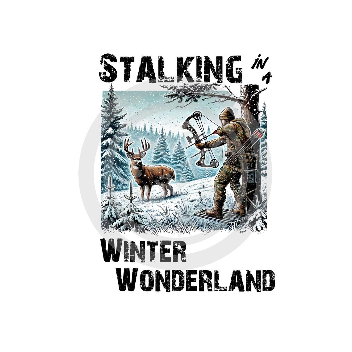 Winter Bow Hunting PNG: Deer Stalking Design (digital Download) - Etsy