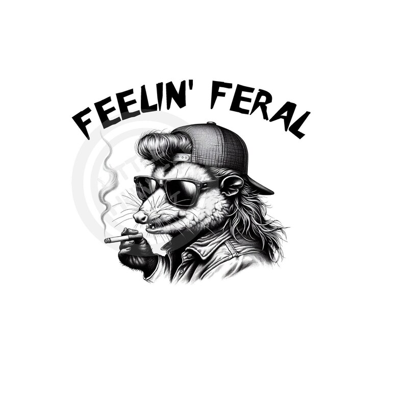Feelin' Feral Mullet Possum PNG: Sublimation Design (digital Download ...