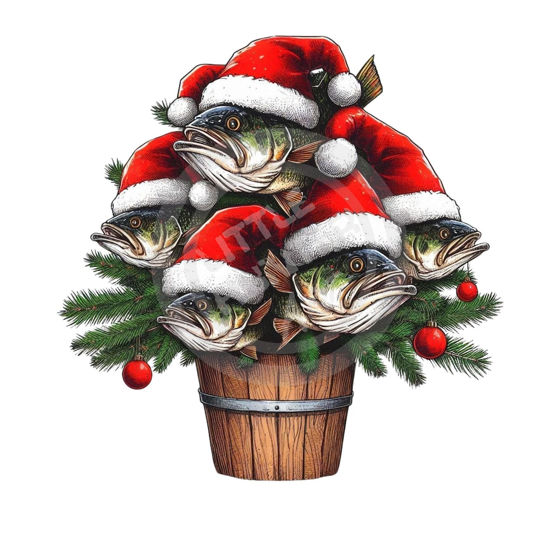 Merry Fishmas Png, Fish Christmas Tree Png, Fishing Png, Digital ...