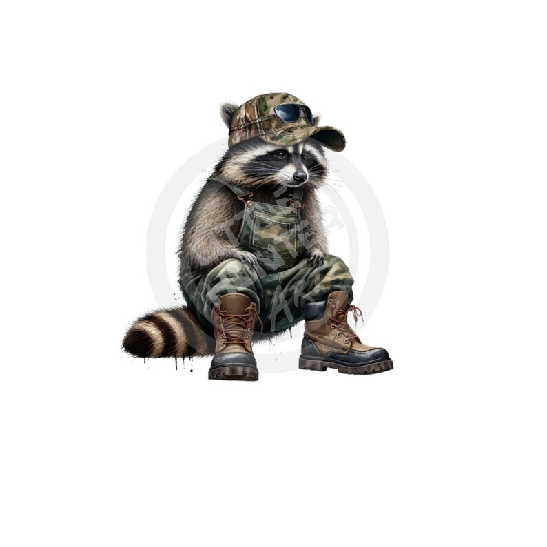 Camo Raccoon Hunter PNG: Digital Download for Sublimation - Etsy