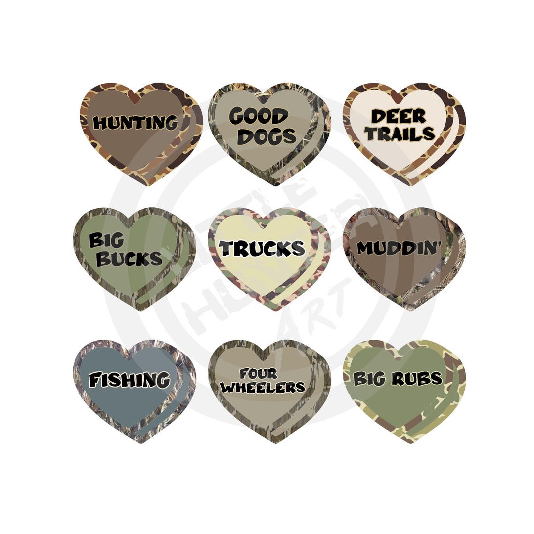 Hunting Valentines Camo Heart PNG: Outdoorsman Digital Download - Etsy