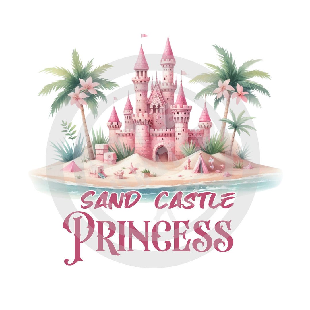 Sand Castle Princess PNG: Beach Mermaid Digital Art (digital Download ...