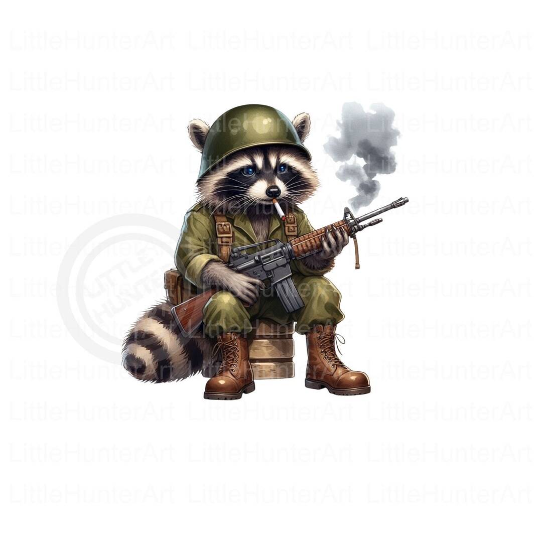 Army Racoon Png, Camo Racoon Png, Racoon Hunter Png, Racoon Png ...