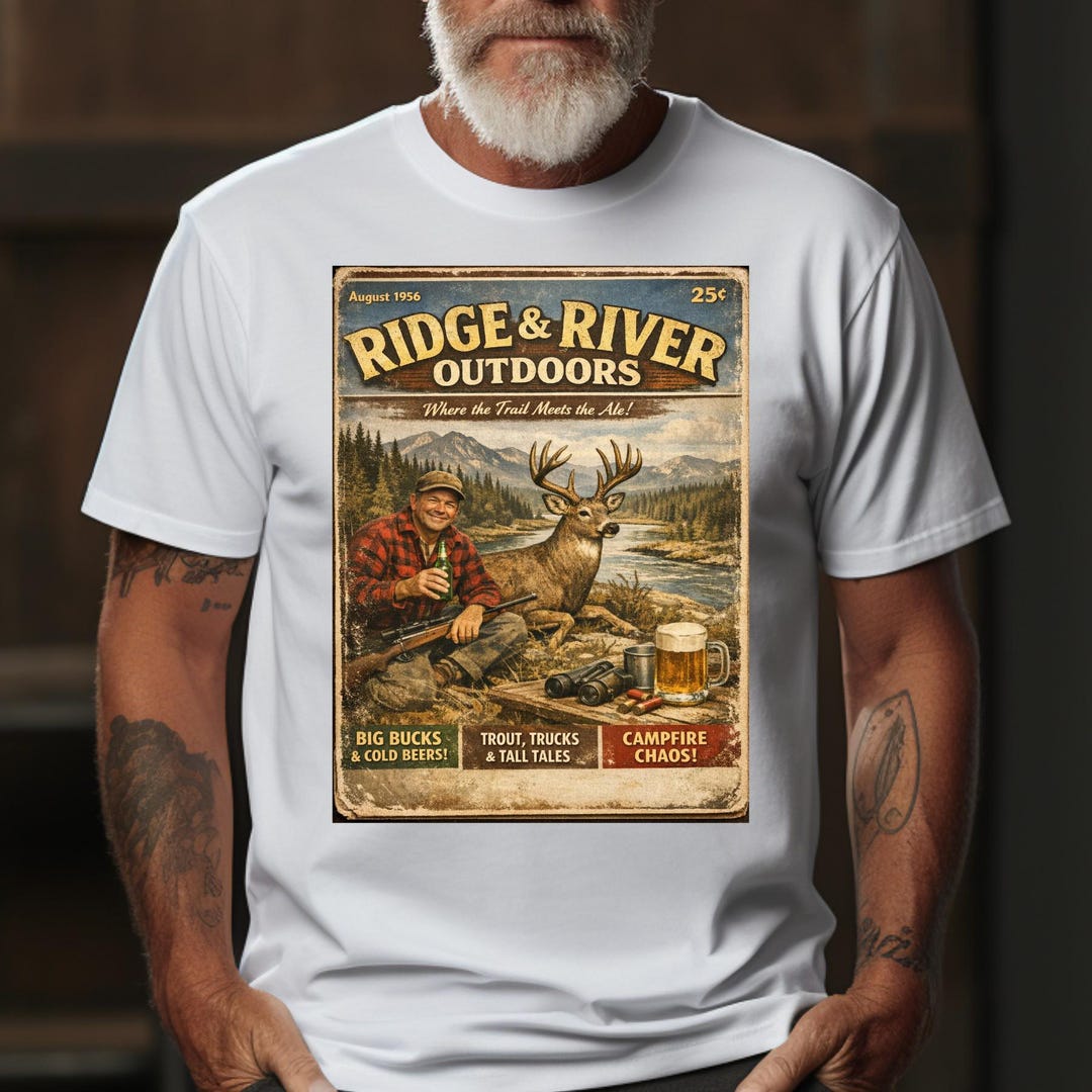 Vintage Deer Hunting Magazine Cover PNG: Rustic Wildlife Art (digital ...