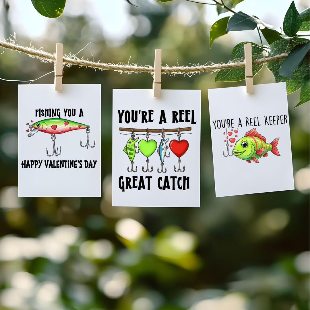 Kids Valentine Bundle Png, Fishing You A Happy Valentine's Day PNG ...