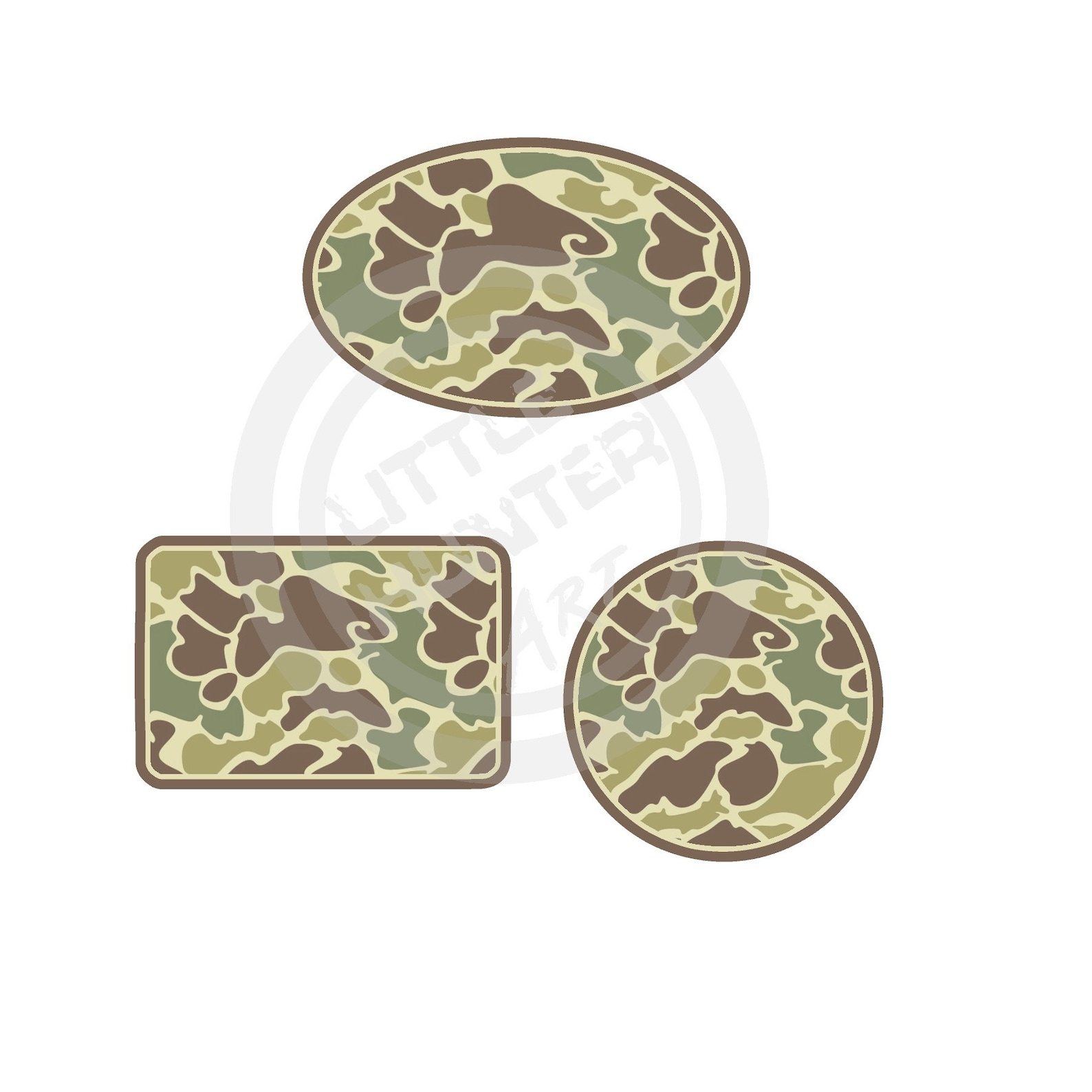 Camo Hunting Patches PNG Bundle: Old School Camouflage (digital ...