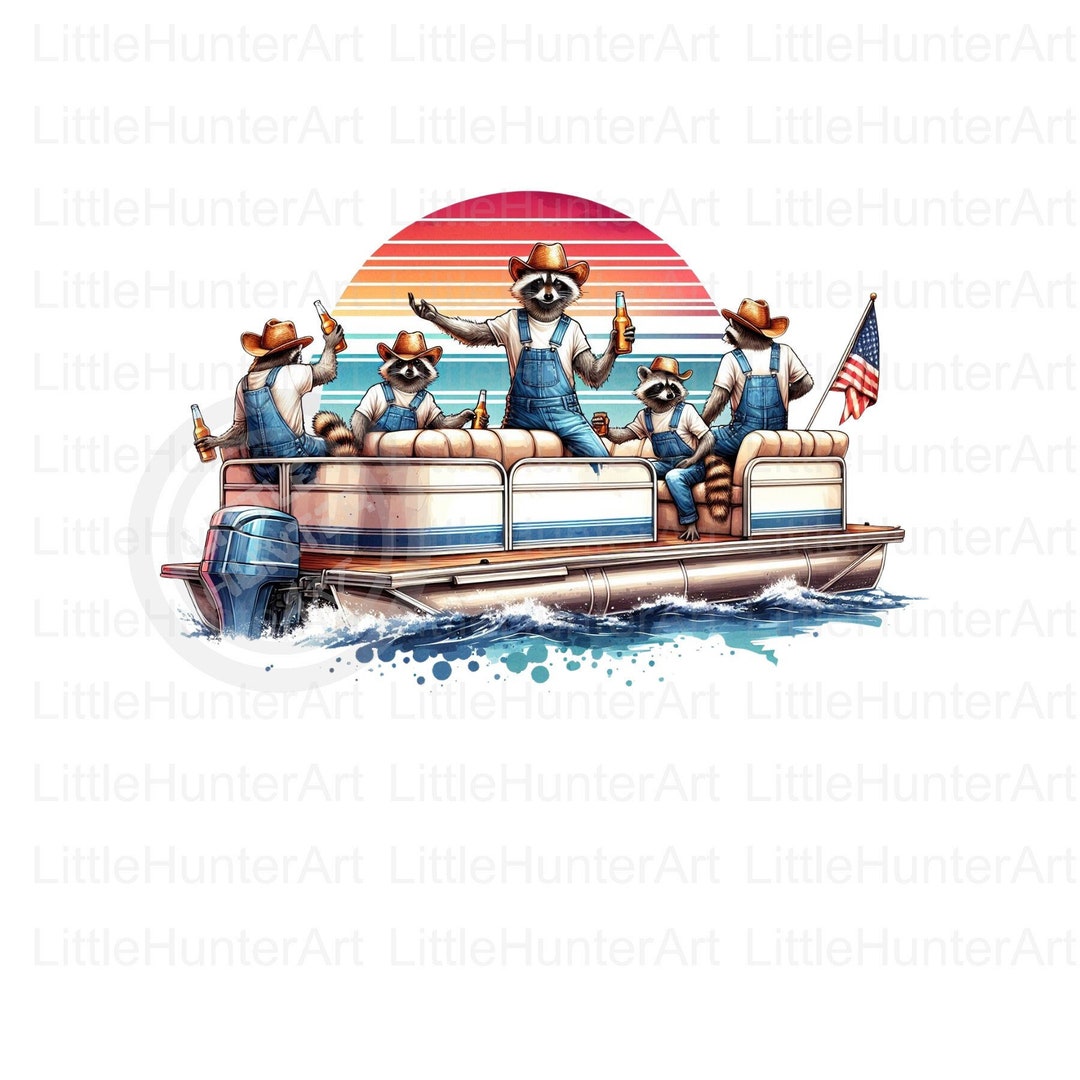 Raccoon Png, Pontoon Png, Hillbilly Raccoons Png, River Png, Party Time ...