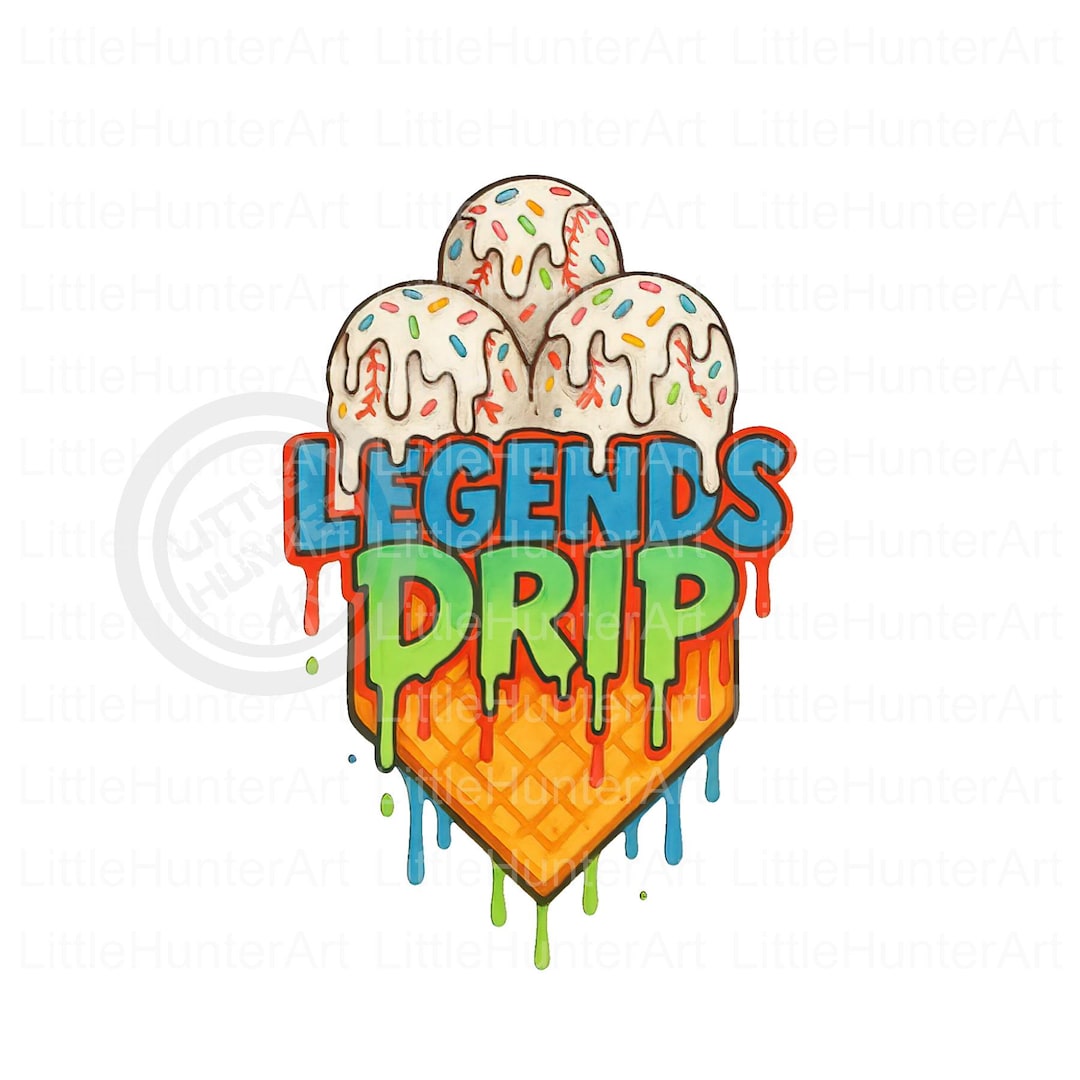 Legends Drip Baseball PNG: Neon Sublimation Design (digital Download ...