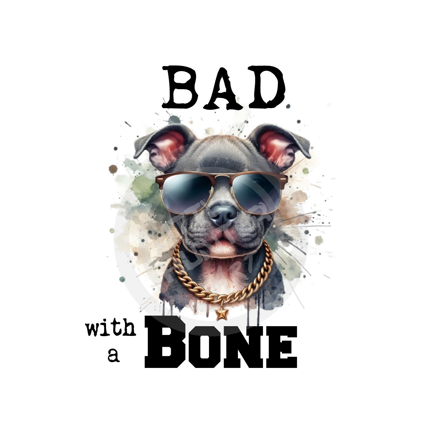 Bad With a Bone, Pit Bull Png, Dog Png, Digital Download, Sublimation ...