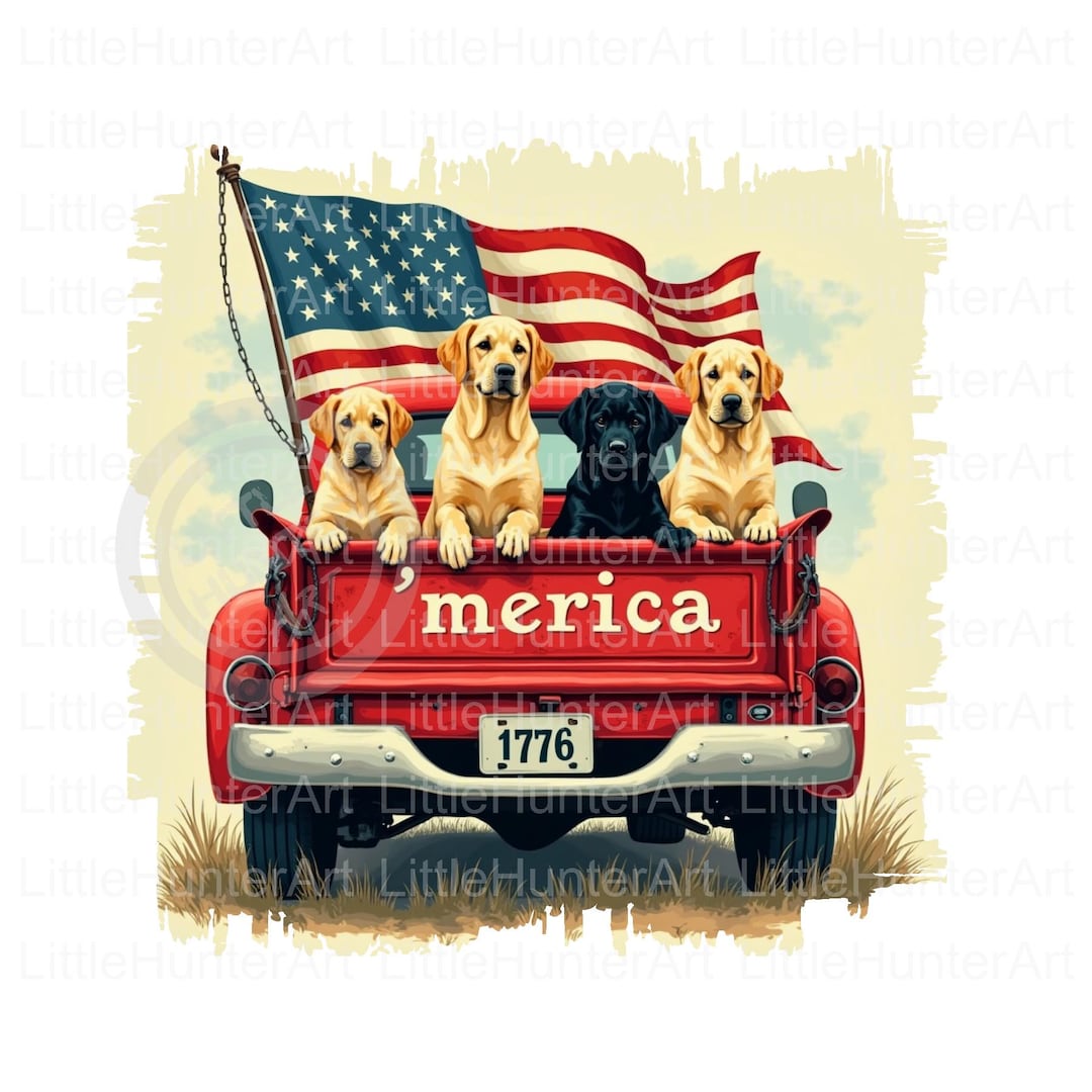 Patriotic Labrador PNG: 4th of July Dog Design (digital Download - Etsy