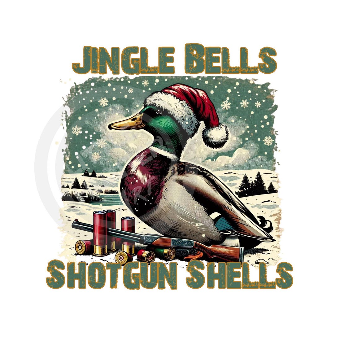 Jingle Bells Shotgun Shells Png, Christmas Duck Png, Duck Png, Winter ...