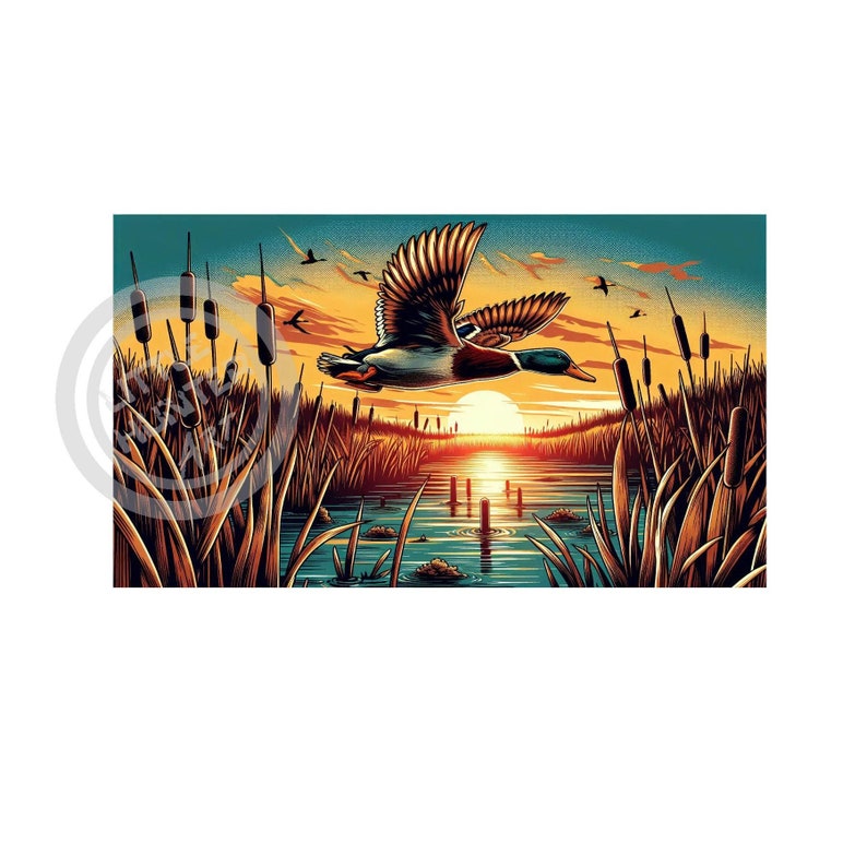 Duck Hunting Sunset PNG: Apparel Graphic (digital Download) - Etsy