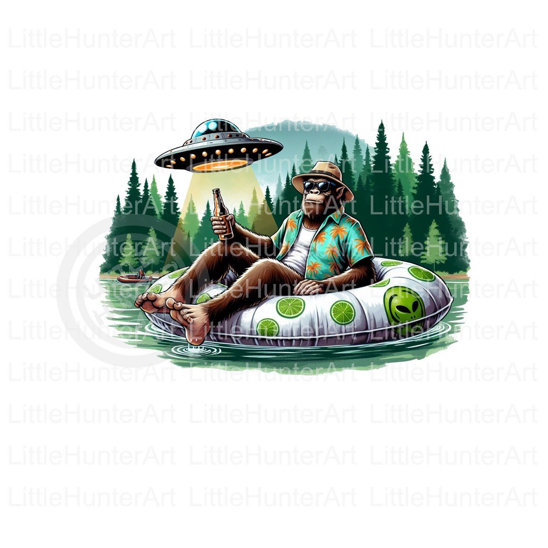Bigfoot Lake Life PNG: Funny Sasquatch Float (digital Download) - Etsy