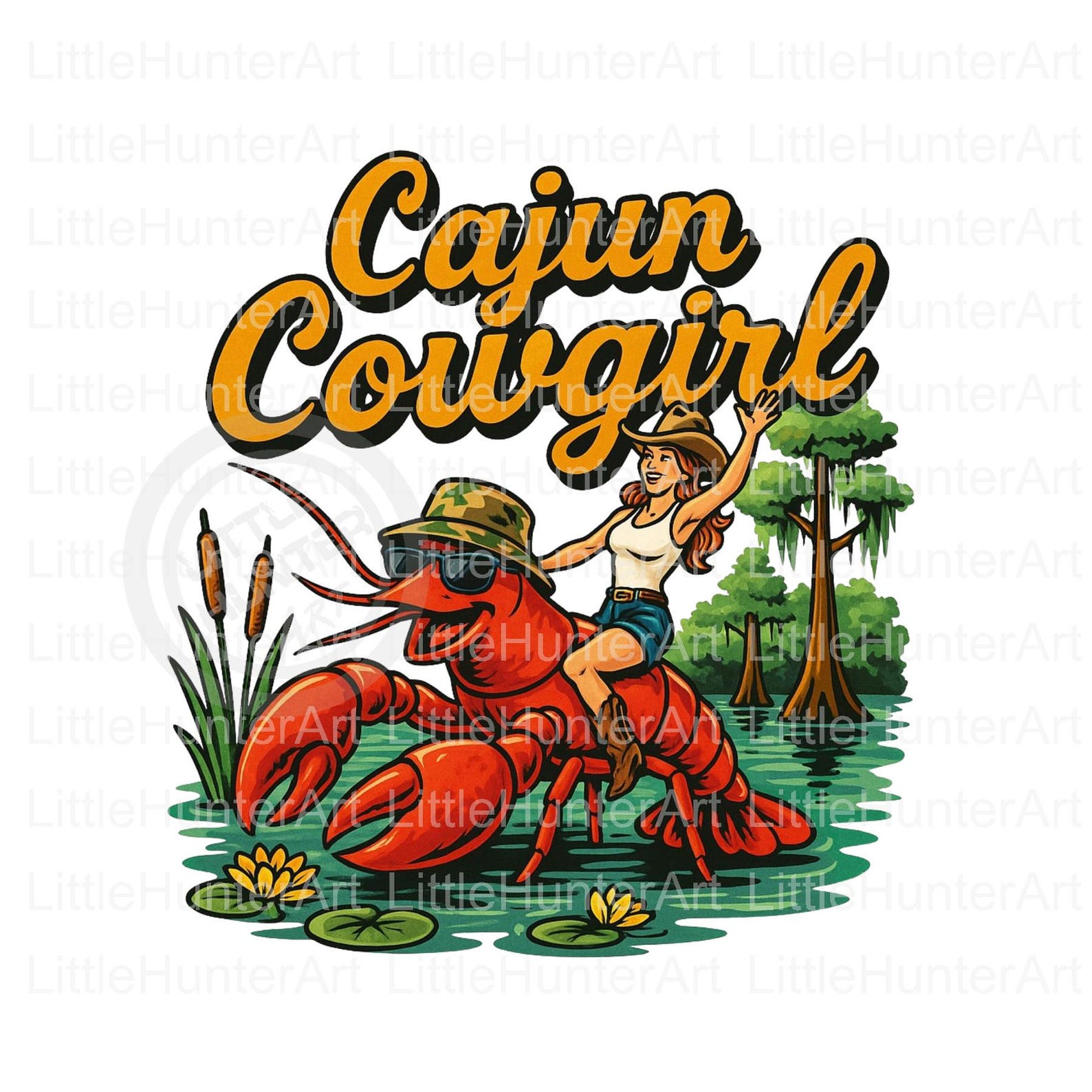 Cajun Cowgirl Crawfish Hunter PNG: Louisiana Camo (digital Download) - Etsy