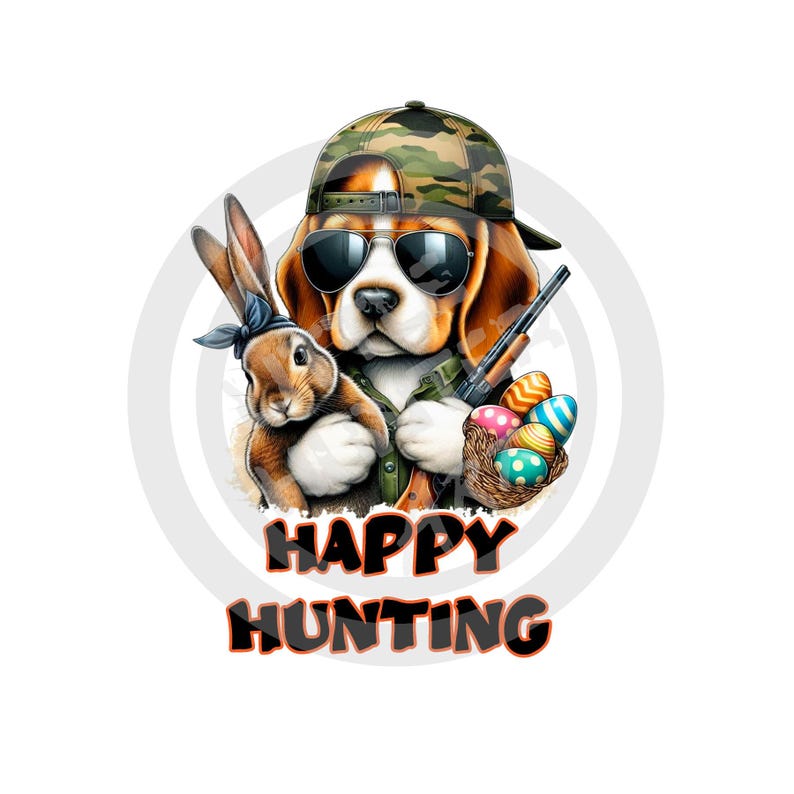 Happy Hunting Png, Beagle With Bunny Png, Easter Png, Hunting Dog Png ...