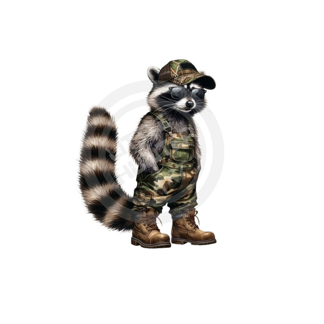 Camo Raccoon Hunter PNG: Sublimation Design (digital Download) - Etsy
