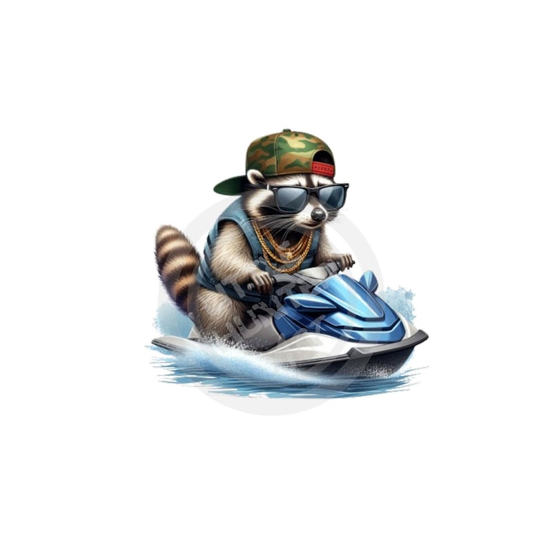 Racoon on a Jet Ski Png, Beach Png, Racoon Png, Digital Download ...