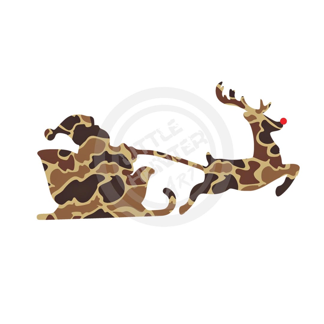 Camo Santa Sleigh PNG: Hunting Christmas Graphic (digital Download) - Etsy