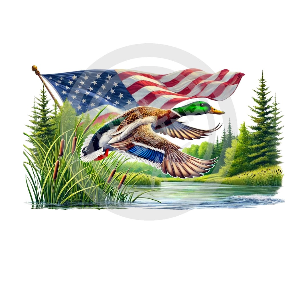 Patriotic Mallard Duck Png, Duck Life Png, Duck Hunter Png, Duck Png, Kids Hunting Png, Digital ...