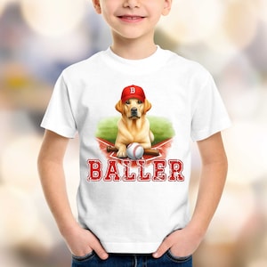 Lil' Baller Png, Baseball Png, Yellow Labrador Png, Digital Download ...