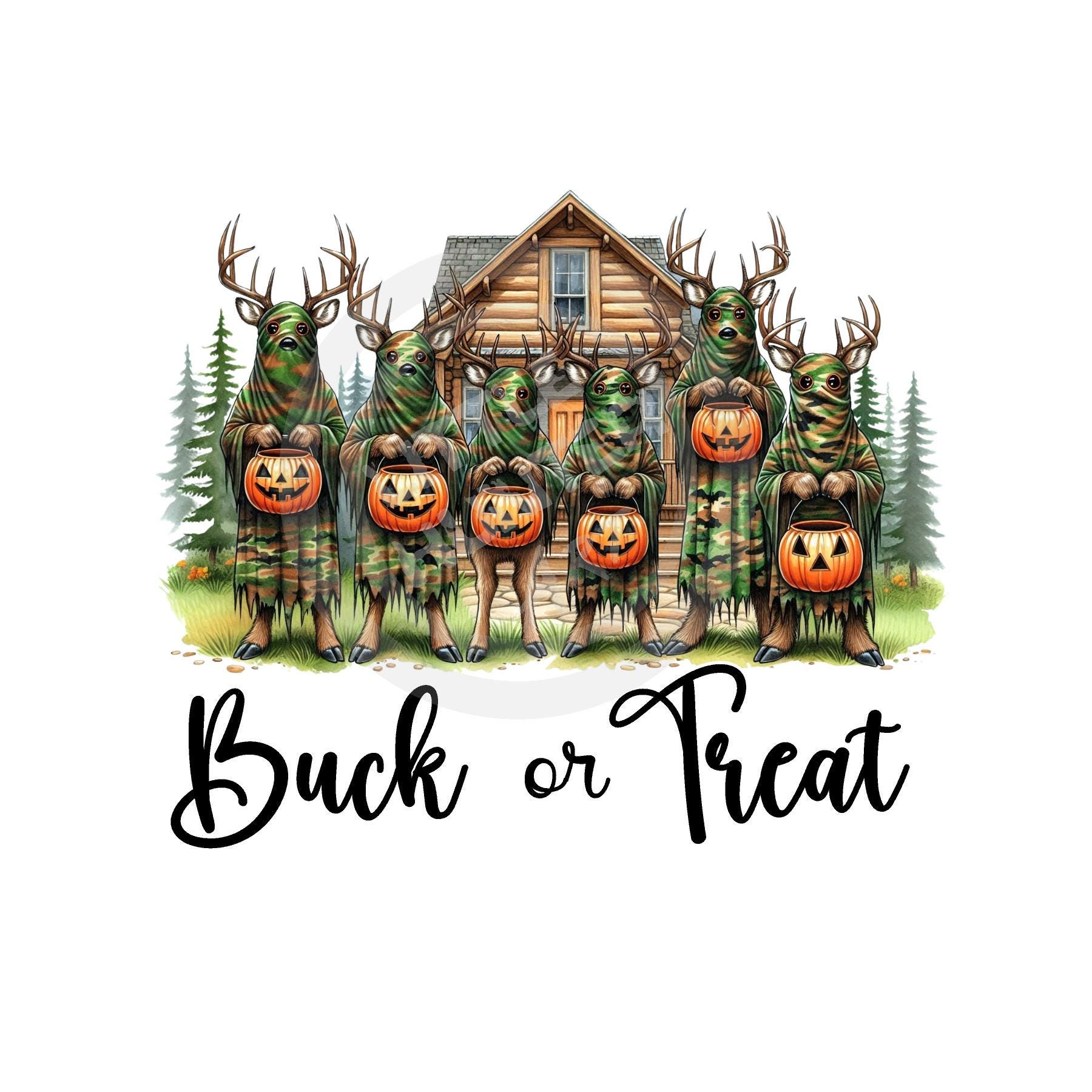 Spooky Deer Halloween PNG: Buck or Treat Design (digital Download) - Etsy