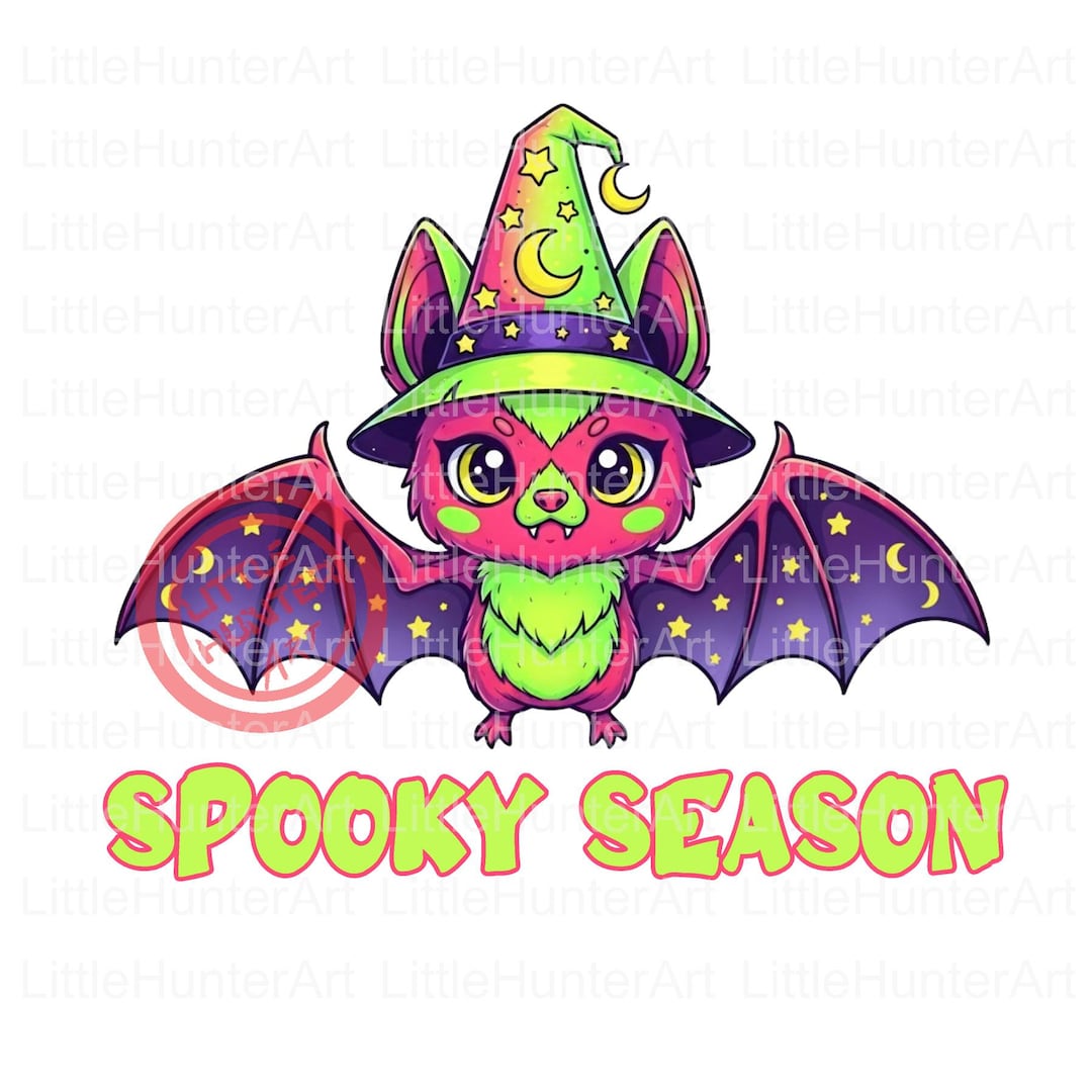 Spooky Bat PNG: Halloween Witchy Design (digital Download, Sublimation ...