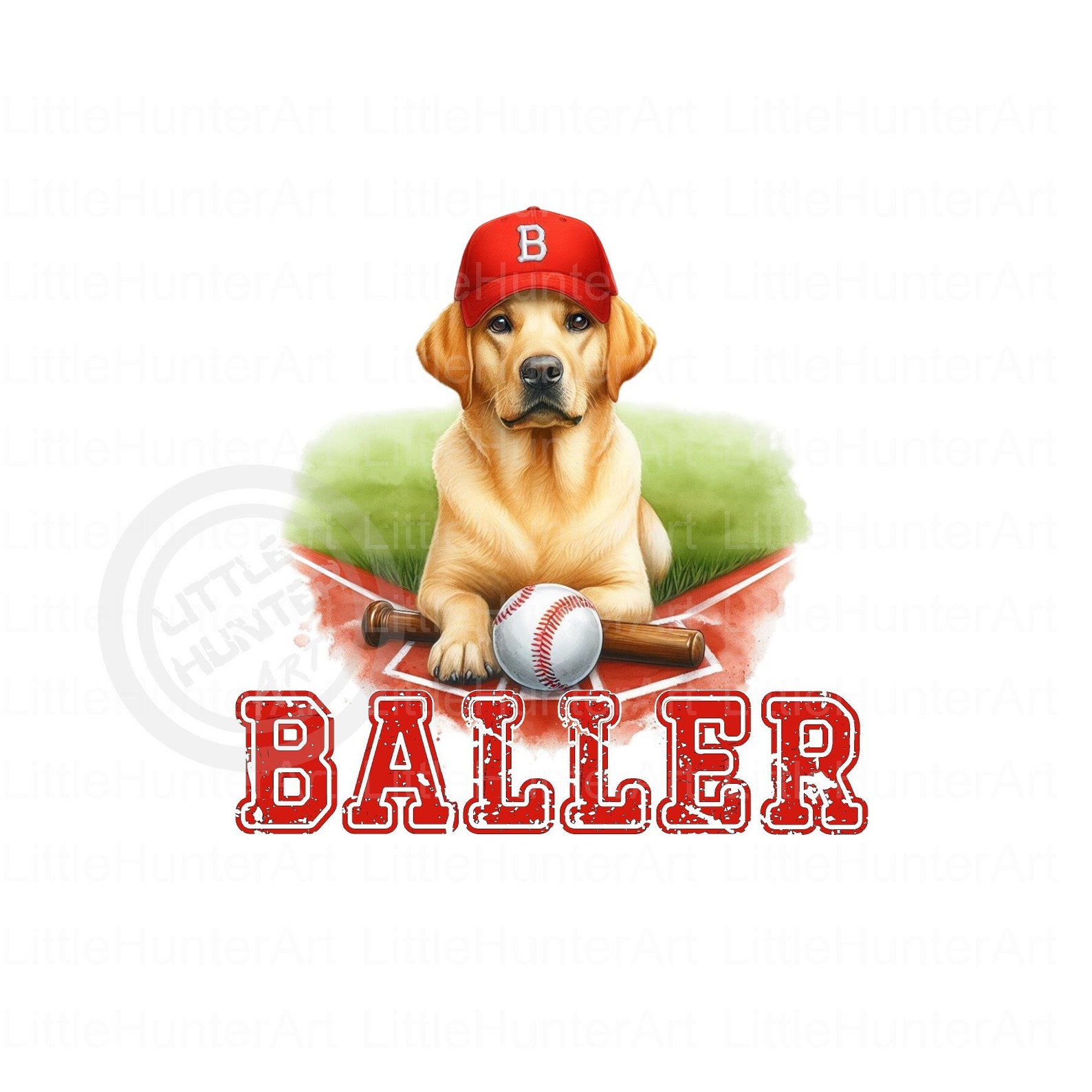 Lil' Baller Png, Baseball Png, Yellow Labrador Png, Digital Download ...