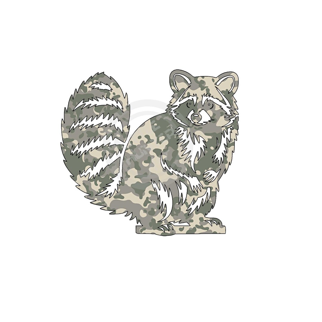 Old School Camo Raccoon Png, Raccoon Hunter Png, Camo Png, Digital ...