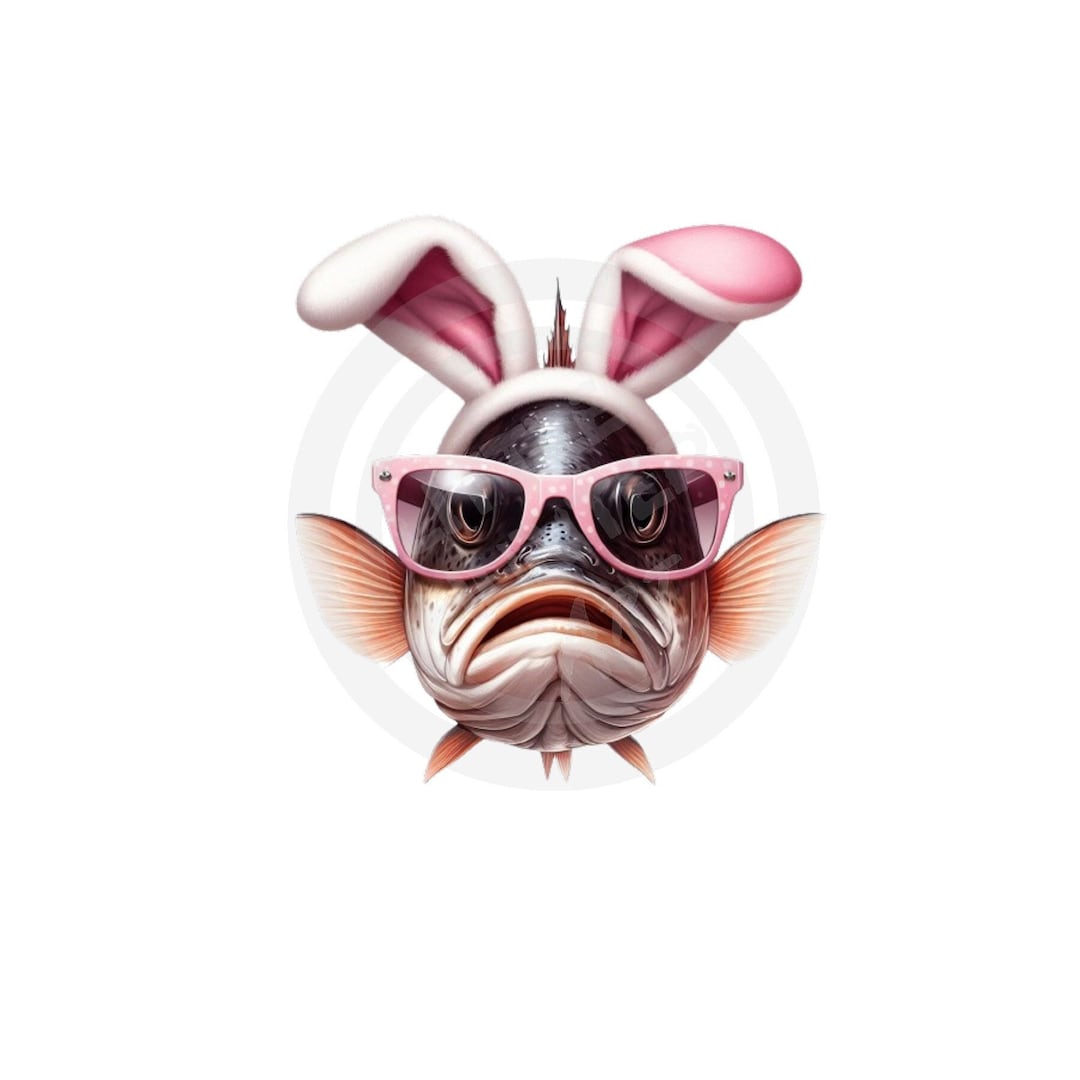 Easter Bunny Fish PNG: Funny Fishing Graphic (digital Download) - Etsy
