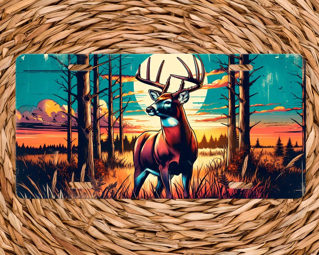 Deer Hunter License Plate PNG: Old School Car Tag (digital Download) - Etsy