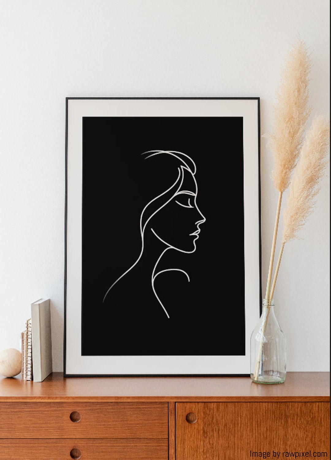 Single Line Art Print, Contour Sketch Drawing, Abstract Woman Face ...