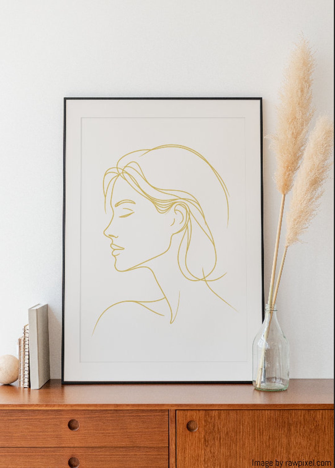Single Line Art Print, Contour Sketch Drawing, Abstract Woman Face ...