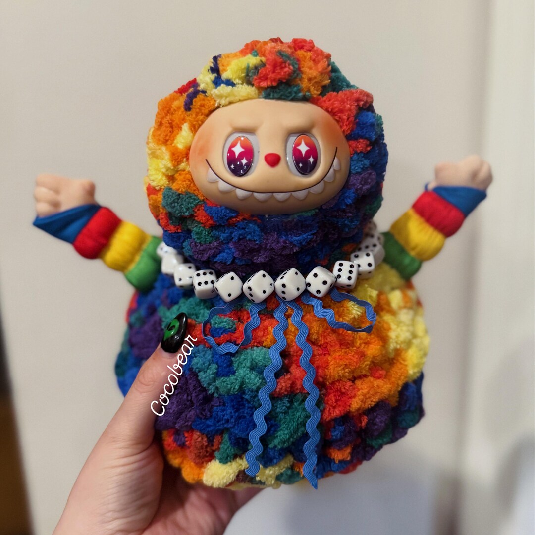 Handknitted Labubu Rainbow Plush - Etsy
