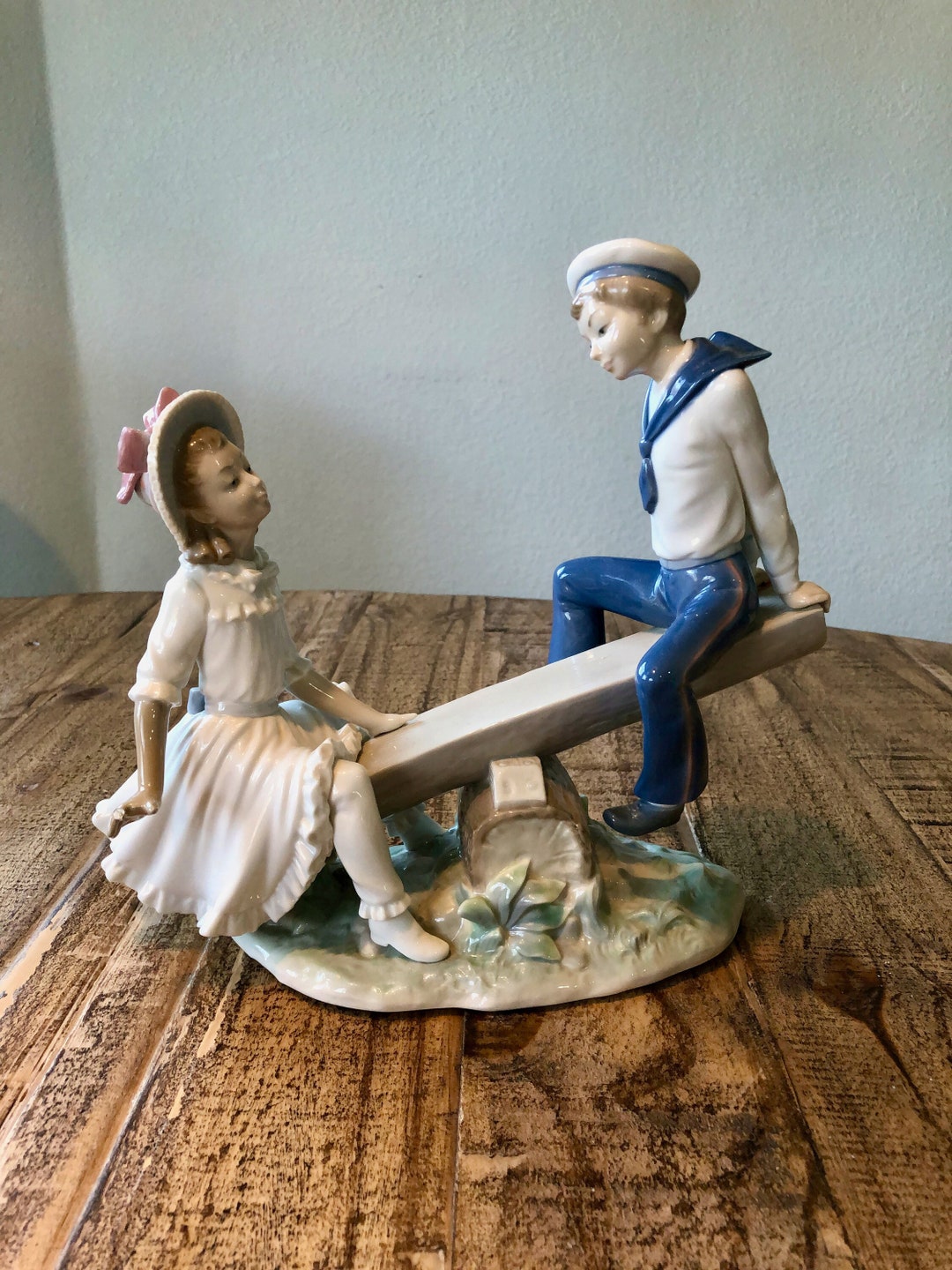 Lladro Porcelain Vintage Figurine "sailor Boy Girl on Seesaw" #1255 ...