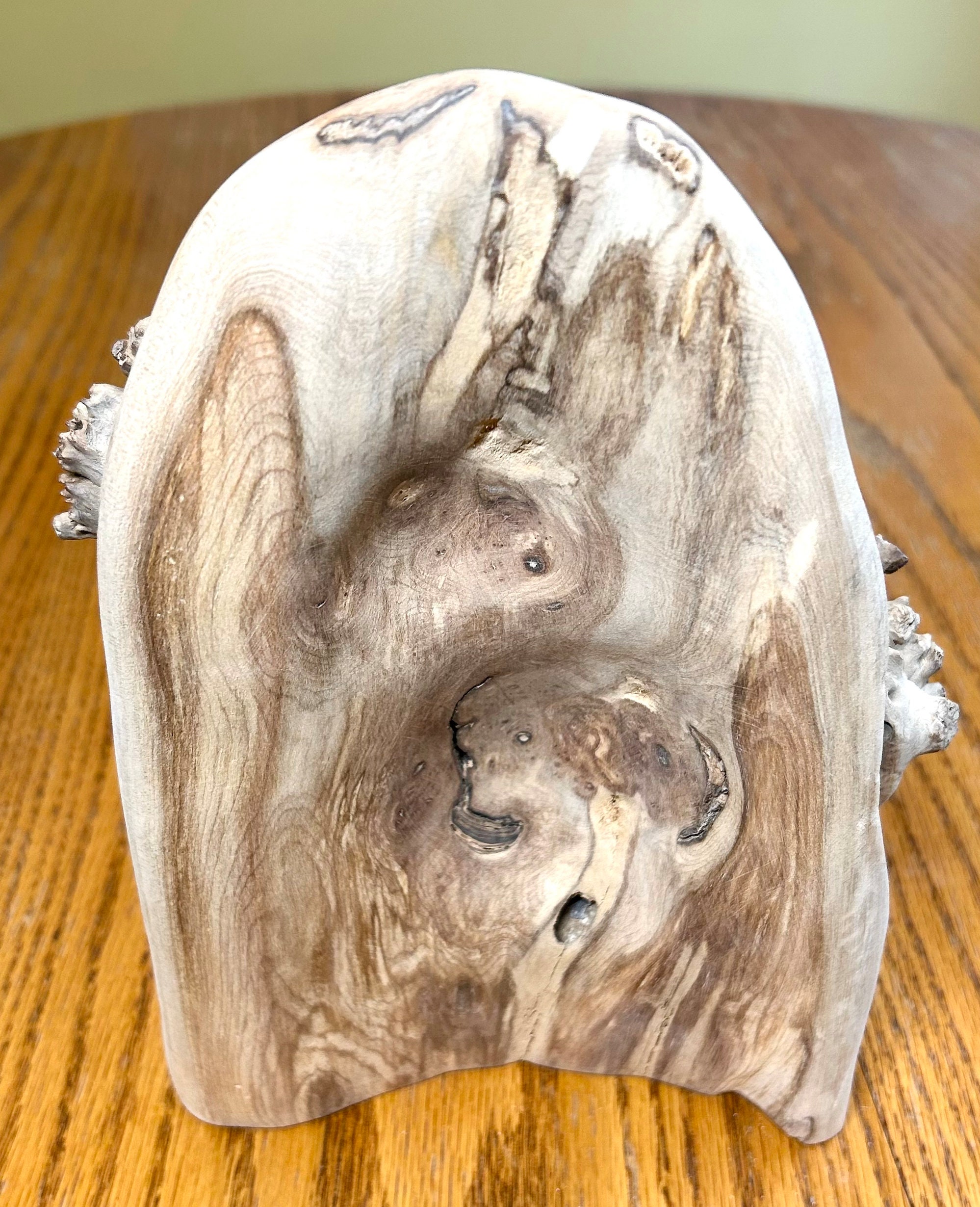 Maple Burl Wood Sculpture, Hand Carved and Polished, Sandblasted - Etsy